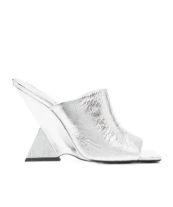 Attico Cheope 105mm Laminated Leather Mules - White