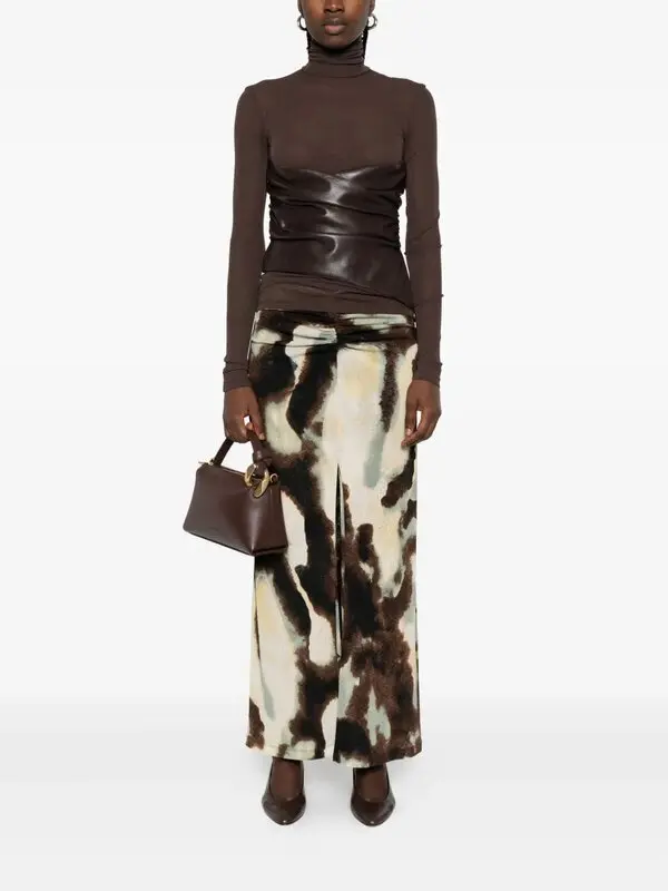Nanushka Draped Panel Turtleneck Top - Black