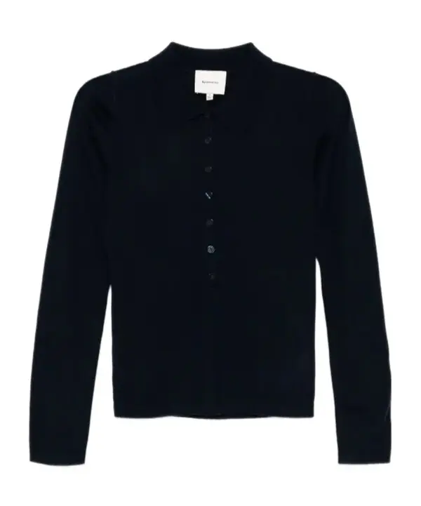 REFORMATION Sav Polo Top - Navy Blue