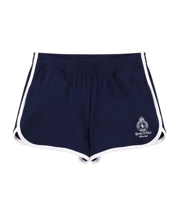 SPORTY  RICH Sporty & Rich Logo Embroidered Shorts
