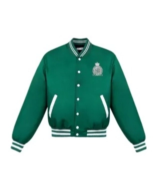 SPORTY  RICH Sporty & Rich Embroidered Satin Bomber Jacket