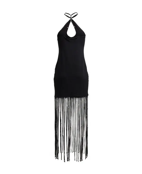 ROTATE BY BIRGER CHRISTENSEN Halterneck Fringed Mini Dress
