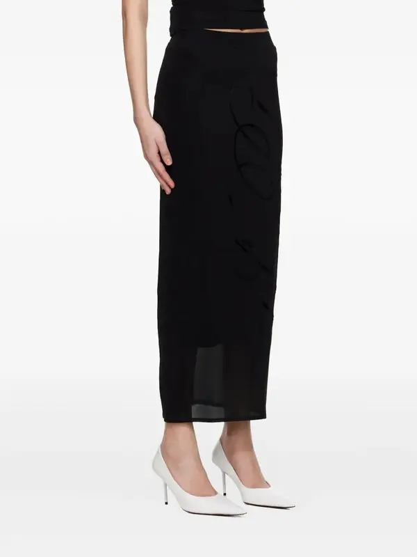 JEAN PAUL GAULTIER Flocked Logo Midi Skirt
