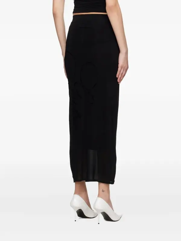 JEAN PAUL GAULTIER Flocked Logo Midi Skirt