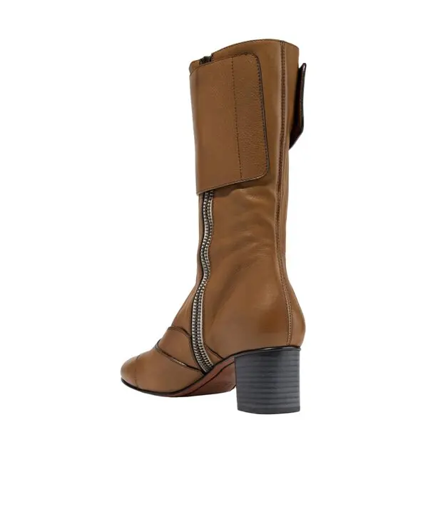 Chloé Solid Color Round-toe Ankle Boots