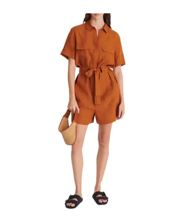 ERES Belted Utility Playsuit - Brown