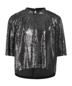 Isabel Marant Étoile High-neck Sequin Cropped Top With Five-point Sleeves