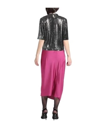 Isabel Marant Étoile High-neck Sequin Cropped Top With Five-point Sleeves
