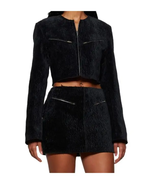 Alexander Wang Velvet Cropped Jacket