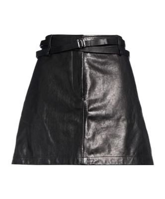 Sportmax Glossy Leather Mini Skirt With Buckle Belt