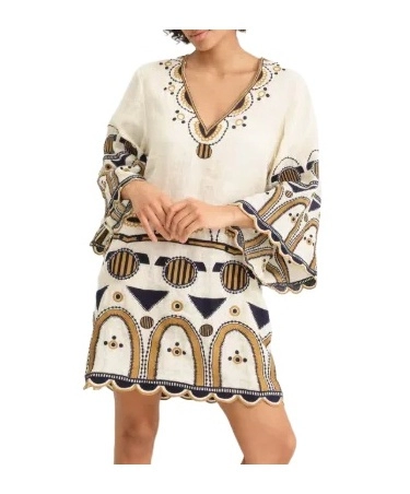 ERES Medaillon Embroidered Midi Dress
