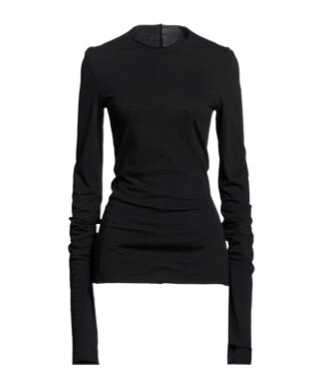 Rick Owens Long Sleeve Ruched Top - Black