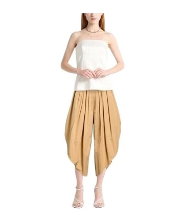 Chloé High-waisted Pleated Draped Trousers