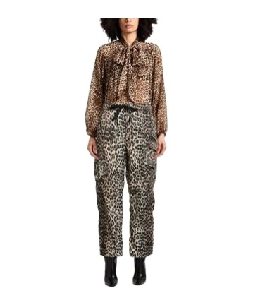 GANNI Leopard Print Cargo Trousers