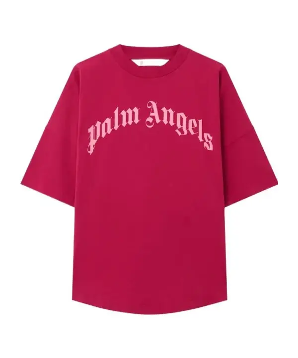 Palm Angels Curved-logo Over T-shirt - Red