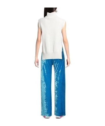 Balenciaga Shiny Velvet Straight-leg Trousers - Blue