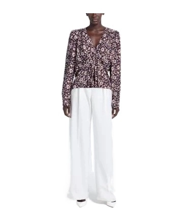 Isabel Marant Étoile V-neck Cropped Long-sleeve Top