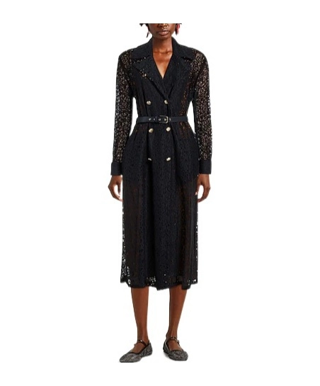 Max Mara Color-blocked Lace Shirt Dress