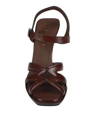 Max Mara Leather Block Heel Sandals - Black