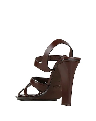 Max Mara Leather Block Heel Sandals - Black