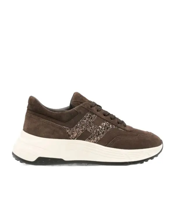 Hogan Glitter Logo Trainers - Brown