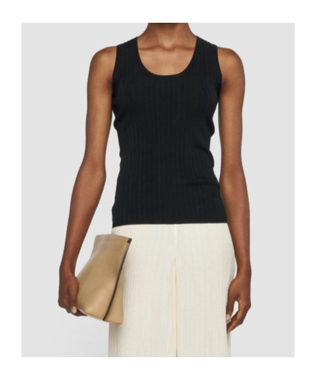 JOSEPH Keyhole Ribbed Knit Top