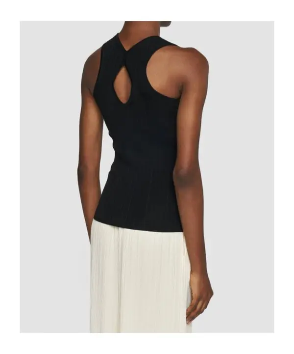 JOSEPH Keyhole Ribbed Knit Top
