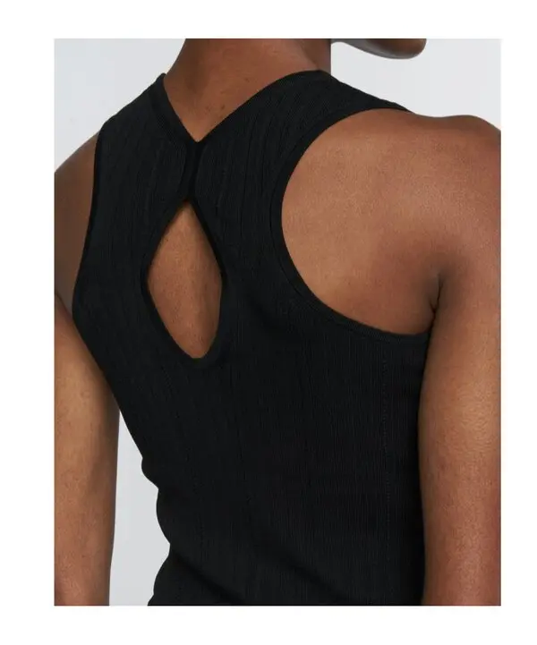 JOSEPH Keyhole Ribbed Knit Top