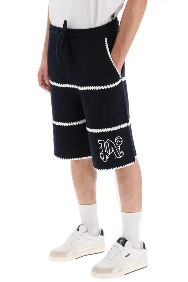 Palm Angels Logo Embroidered Drawstring Shorts