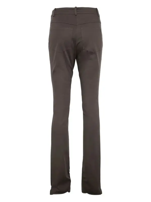 LOW CLASSIC Slit Hem Slim-fit Trousers - Black