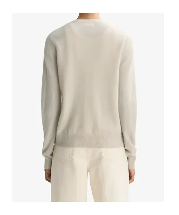 Soft Goat Buttoned Round-neck Cardigan