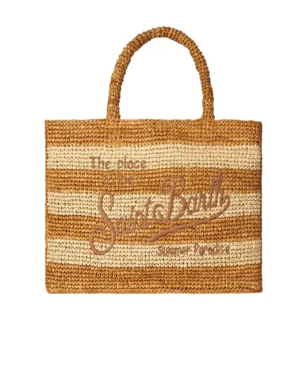 MC2 SAINT BARTH Woven Top Handle Bag - Brown