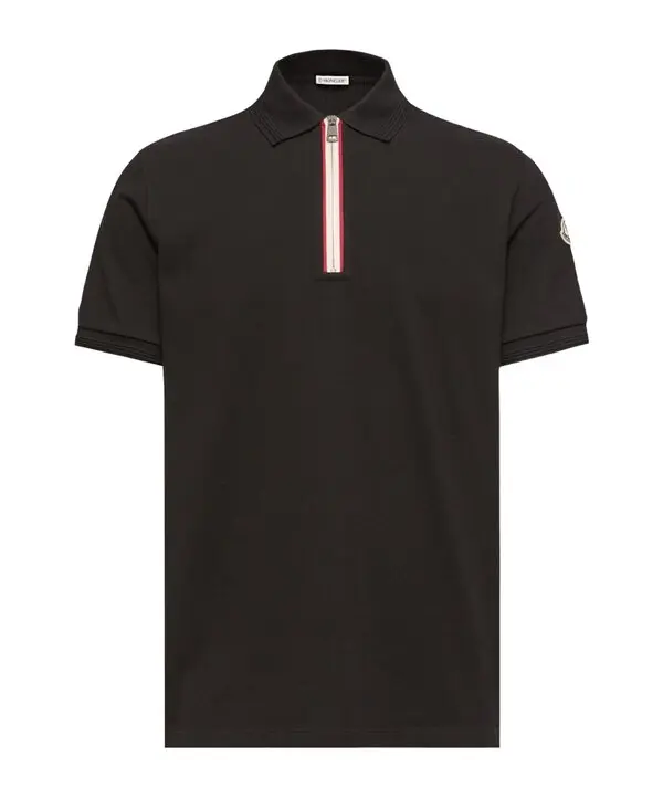 Moncler Tricolor-trimmed Cotton Polo Shirt