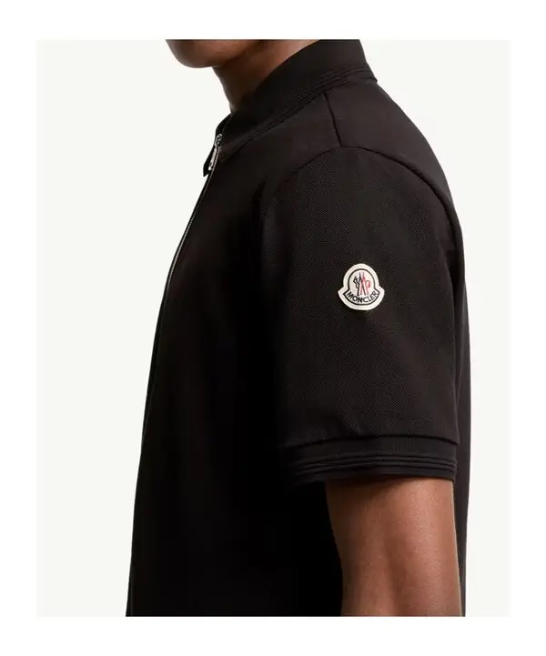 Moncler Tricolor-trimmed Cotton Polo Shirt