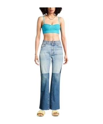 Chloé High-waisted Color-blocked Flared Jeans