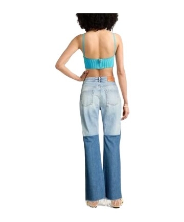 Chloé High-waisted Color-blocked Flared Jeans