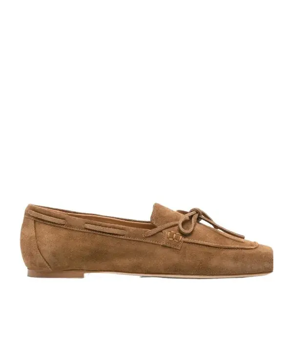 AeydĒ Jasper Suede Loafers With Bow Detailing - Brown