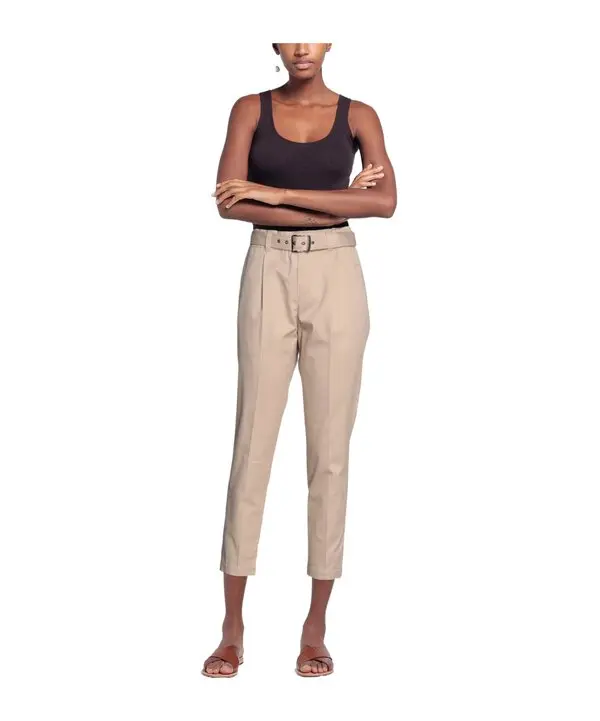 Brunello Cucinelli Belted Tapered Twill Trousers