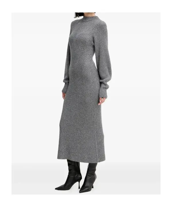 TWINSET Long-sleeved Ribbed Knit Dress With Turtleneck