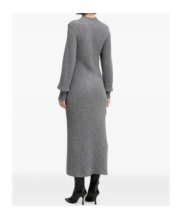 TWINSET Long-sleeved Ribbed Knit Dress With Turtleneck