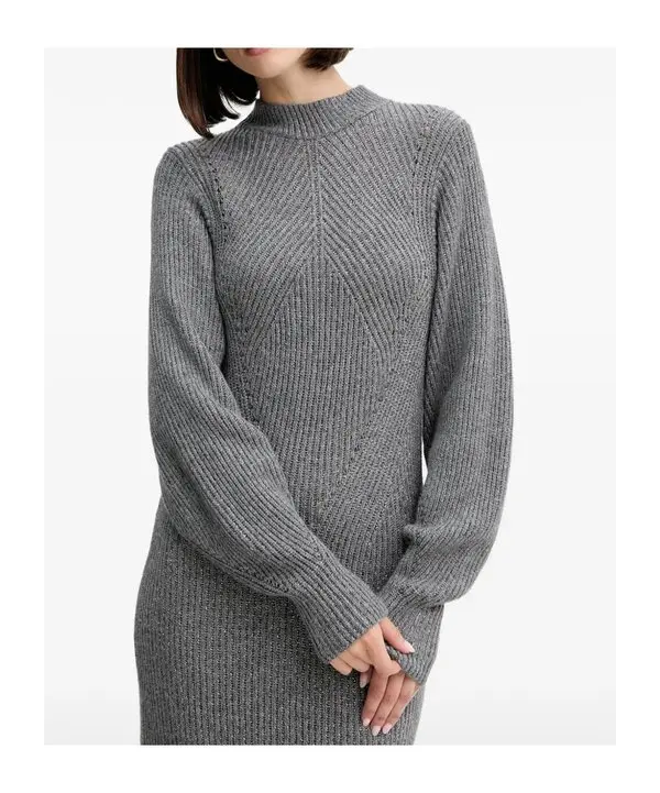 TWINSET Long-sleeved Ribbed Knit Dress With Turtleneck