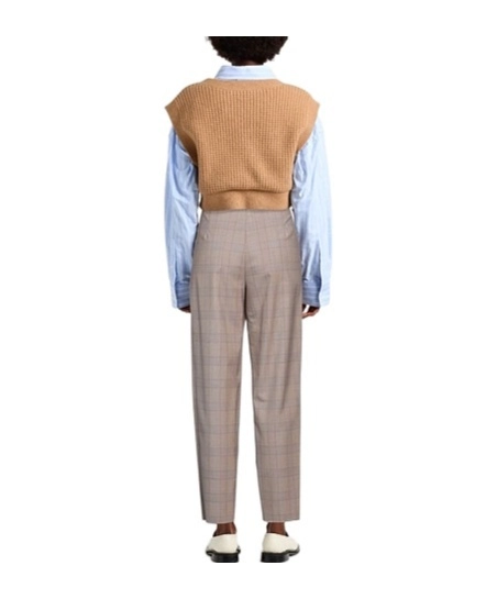 Max Mara Plaid Cool Wool Trousers