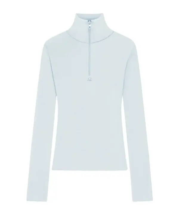 COURREGES Zipped Mock-neck Sweater