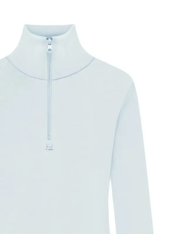 COURREGES Zipped Mock-neck Sweater
