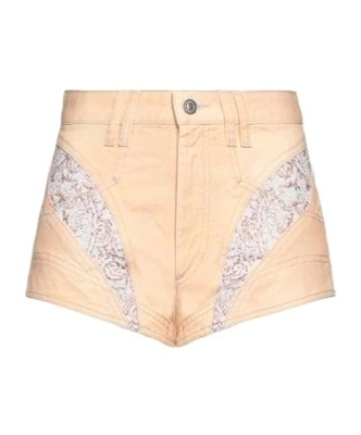 Isabel Marant Étoile Light Wash High Waist Denim Hot Pants - Nude