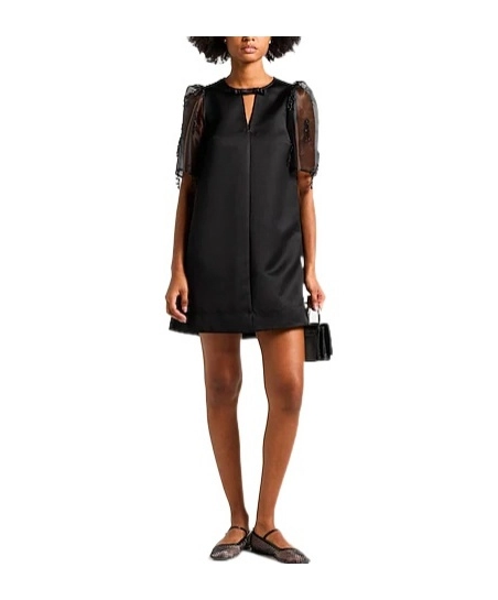 GANNI Mini Dress With Appliqués And Bow Detail