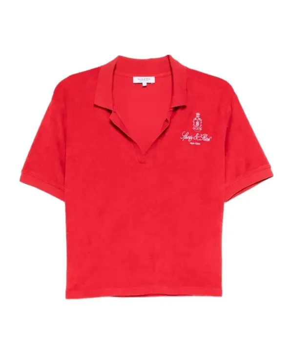 SPORTY  RICH Sporty & Rich Terry Polo Top