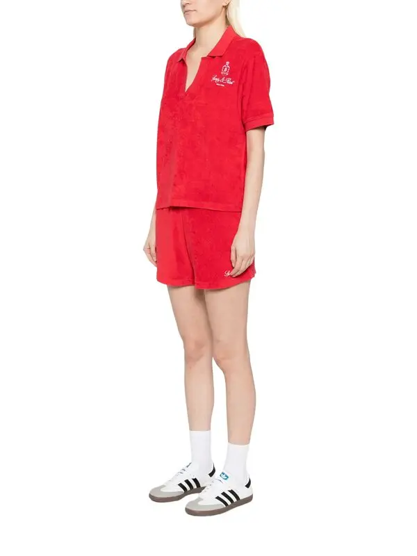 SPORTY  RICH Sporty & Rich Terry Polo Top