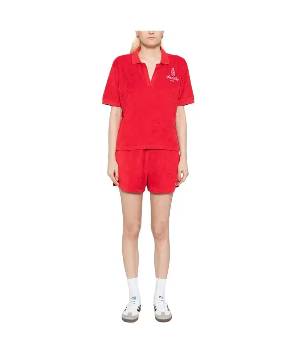 SPORTY  RICH Sporty & Rich Terry Polo Top