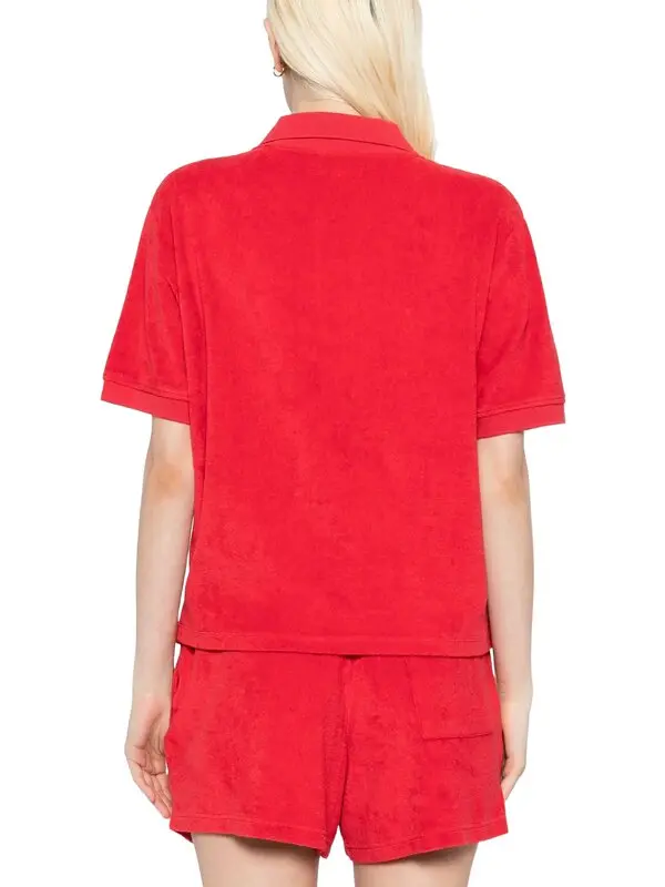 SPORTY  RICH Sporty & Rich Terry Polo Top